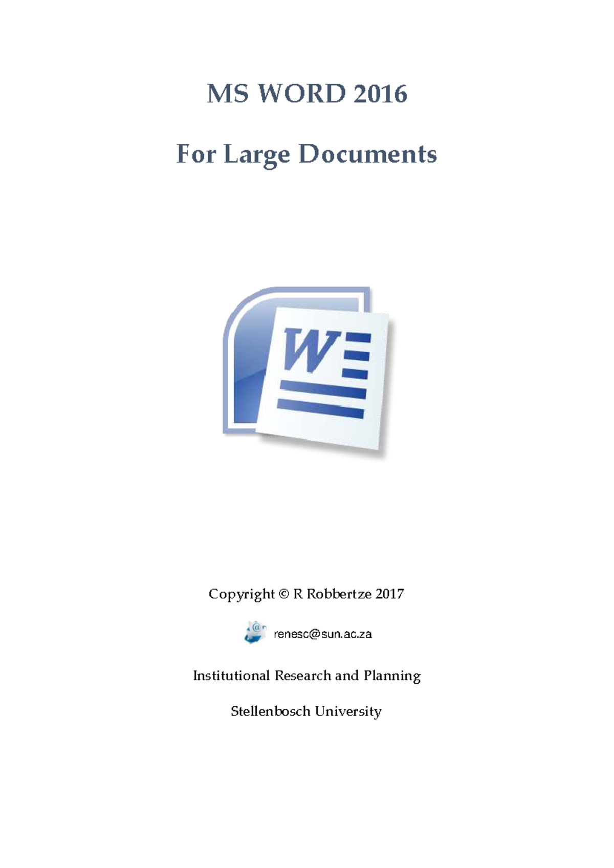 MS WORD 2016: Comprehensive Guide for Large Documents - Studocu