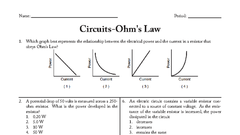 Ohm's Law - Lecture Notes (CIR.A2) - Studocu