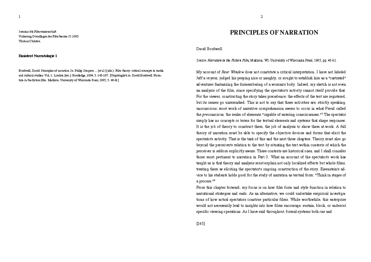 Analyzing Narrative Techniques in Film: Retardation & Gaps in ...