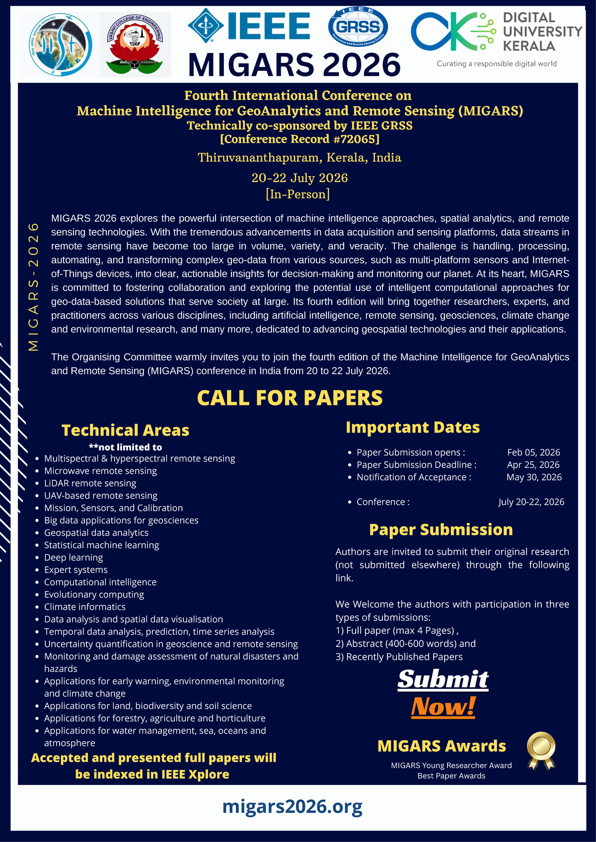 MIGARS 2026: 4th Int'l Conf. on Machine Intelligence & GeoAnalytics ...