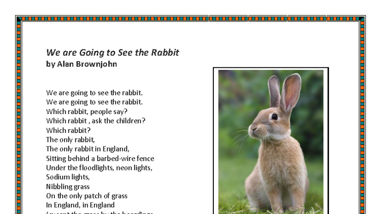 Yr10 L - Set and Unseen Poem Analysis: "We are Going to See the Rabbit ...