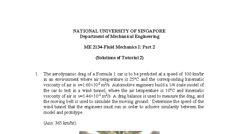 Me2134 Mechanics I Part 2 Tutorial 2 Solutions Studocu
