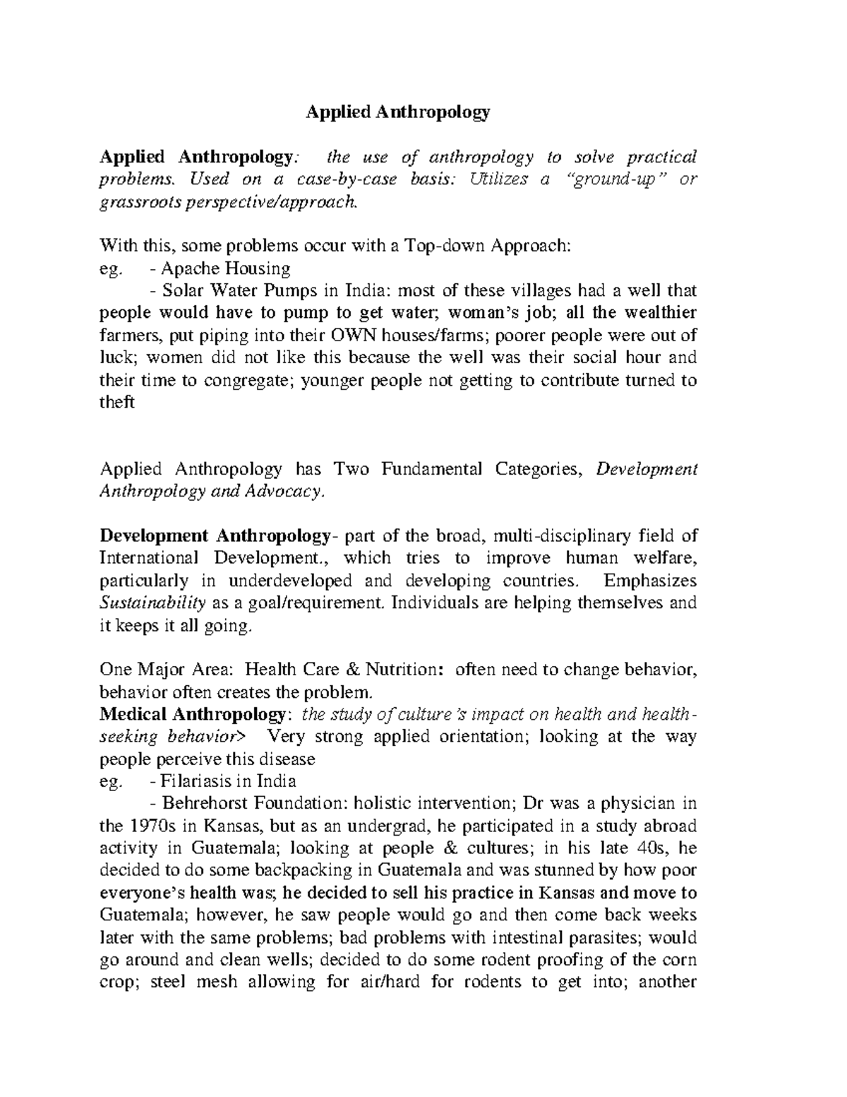 ANTH 205 Applied Anthropology: Practical Applications and Case Studies ...