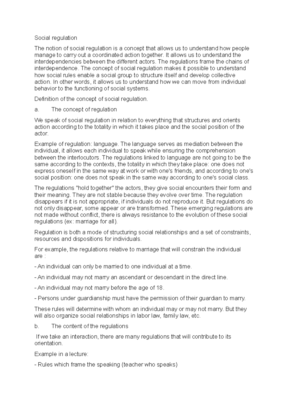 SOCI 101 - Lecture Notes on Social Regulation in Global Sociology - Studocu