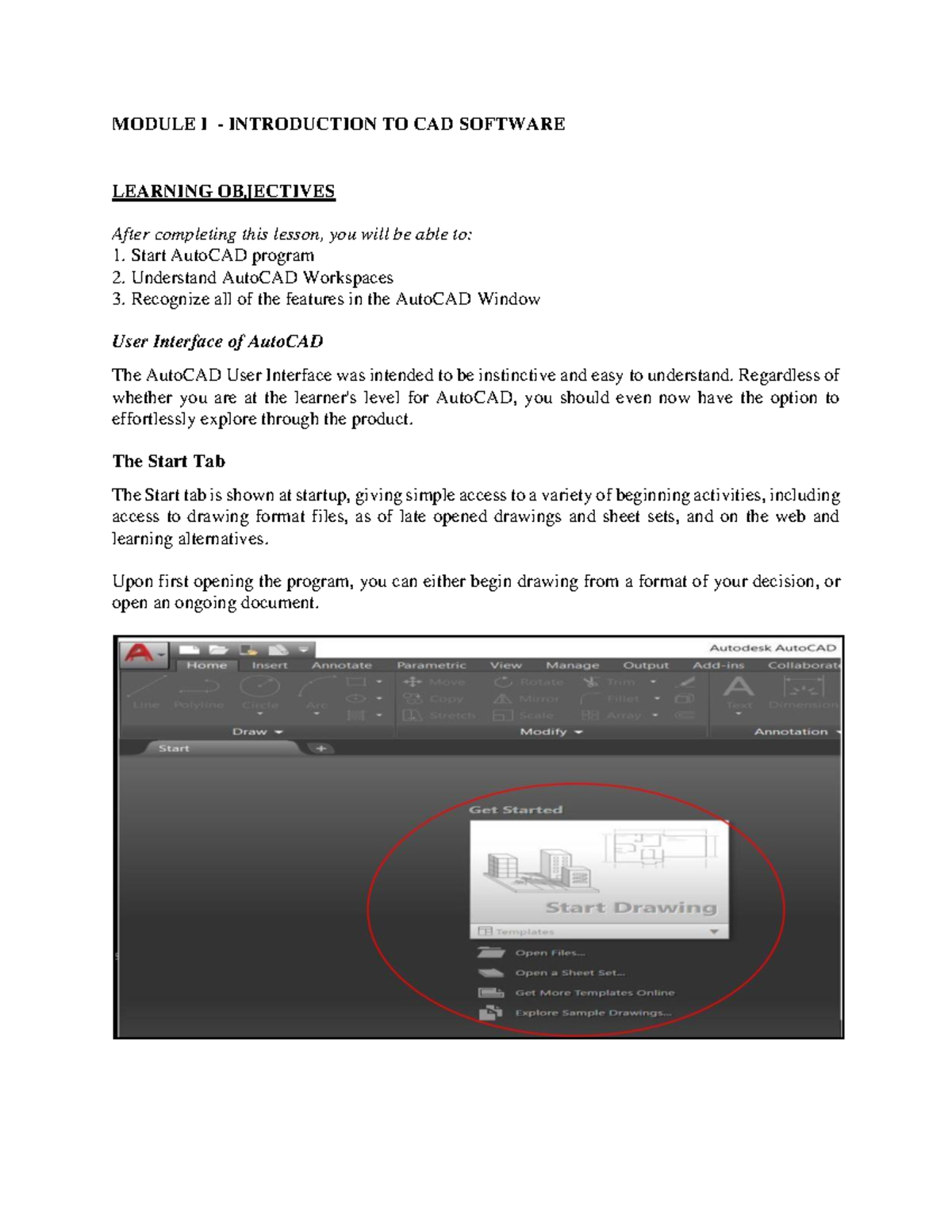 CAD 101: Intro to AutoCAD User Interface & Basic Commands - Studocu