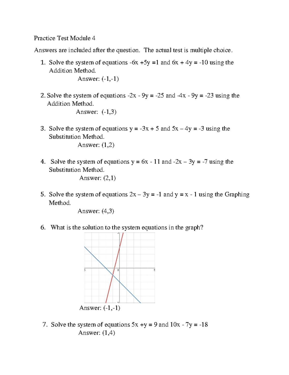 Practice Test Module 4 Answers - Math 110 - Studocu