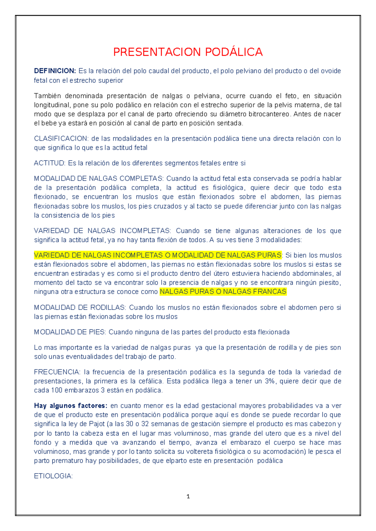 19.- Presentación Podálica: Definición, Clasificación y Manejo en Parto ...