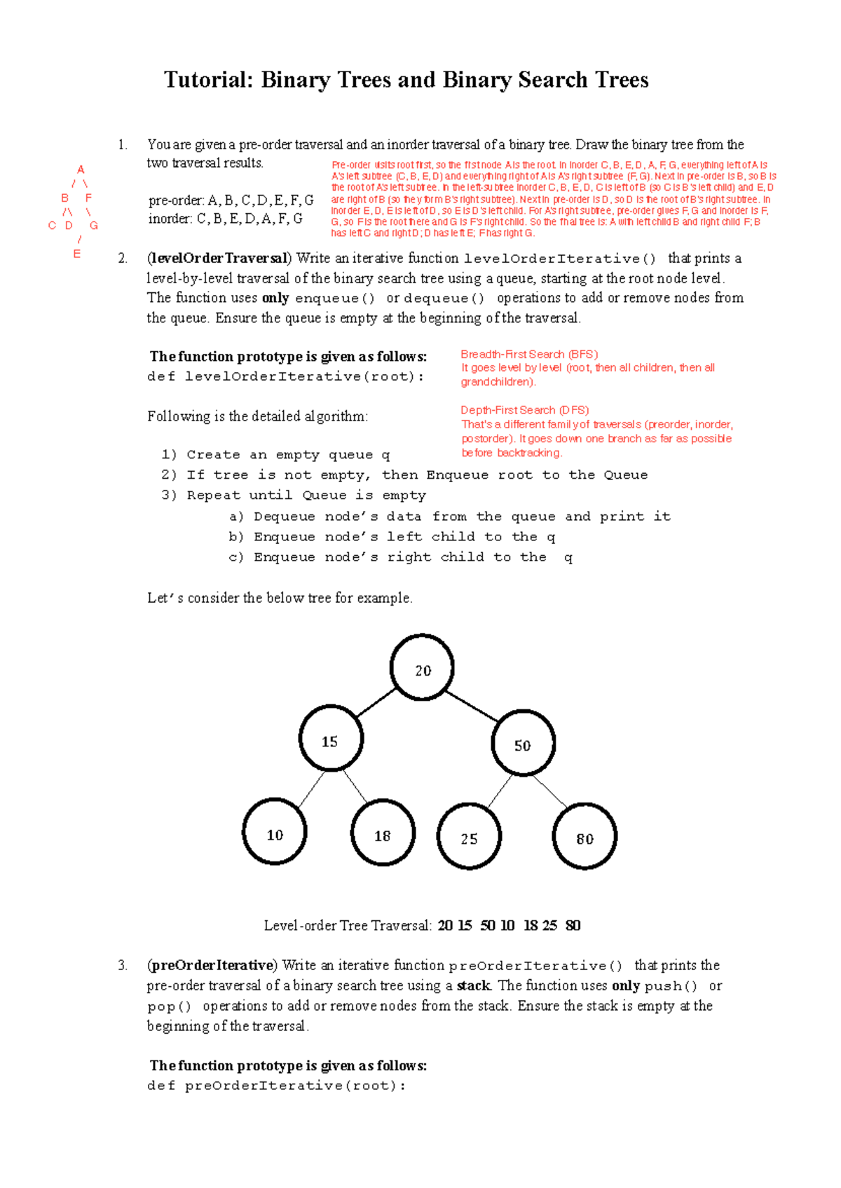 Binary Trees & BSTs Tutorial: Traversals & Depth (CS101) - Studocu