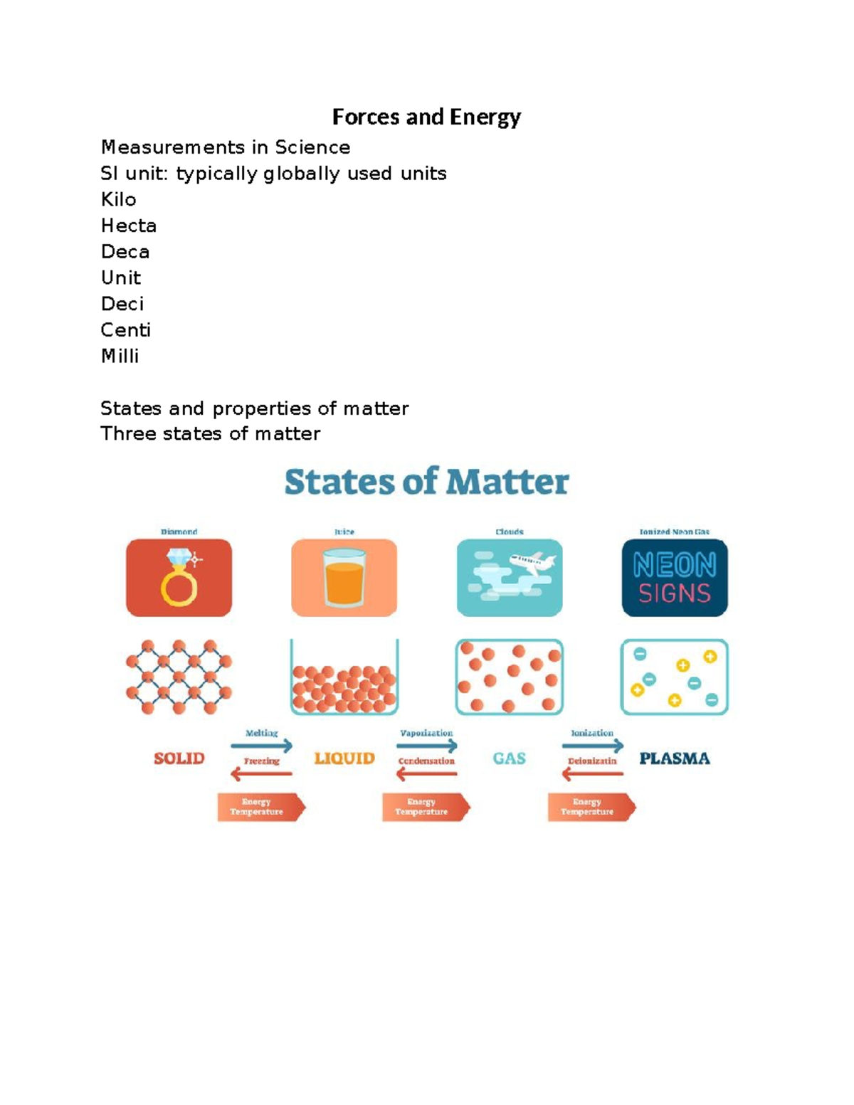 MYP Physics Notes 10 - Forces, Energy, and Electric Fields - Studocu