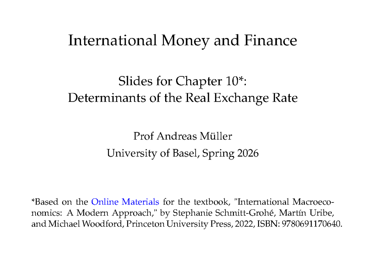 International Money and Finance Slides: Chapter 10 - Determinants of ...