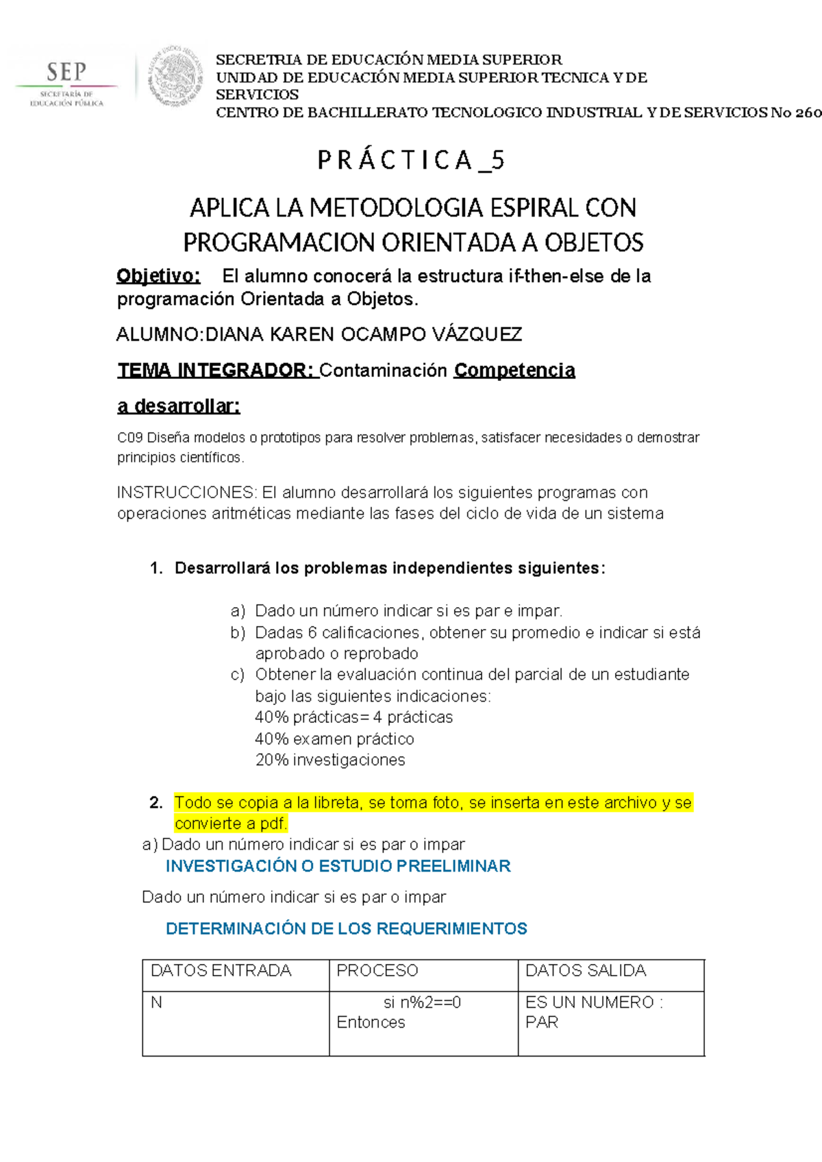 Práctica 5: Aplicación de Metodología Espiral en Programación Orientada ...