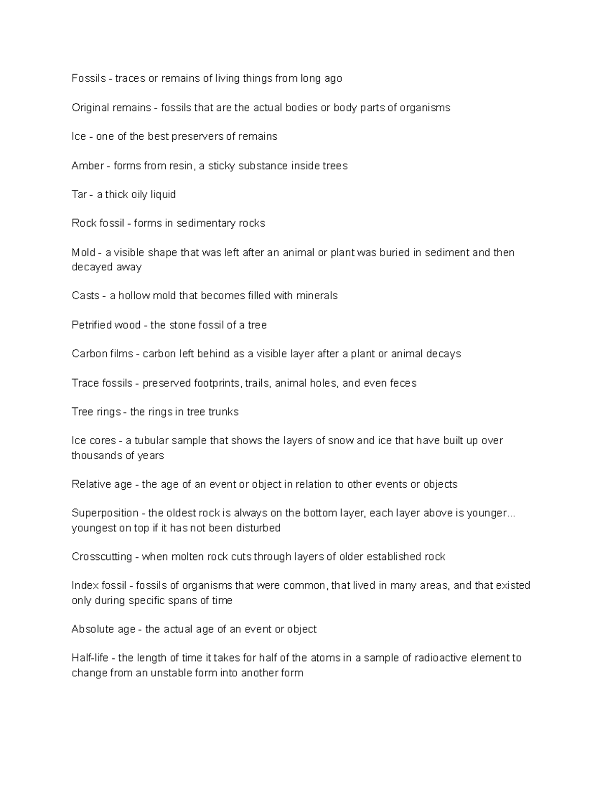 Fossil Vocabulary: Key Terms and Concepts in Paleontology - Studocu