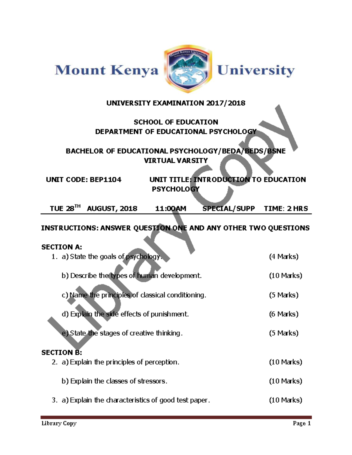 BEP1104 Introduction to Educational Psychology Exam Notes - Studocu