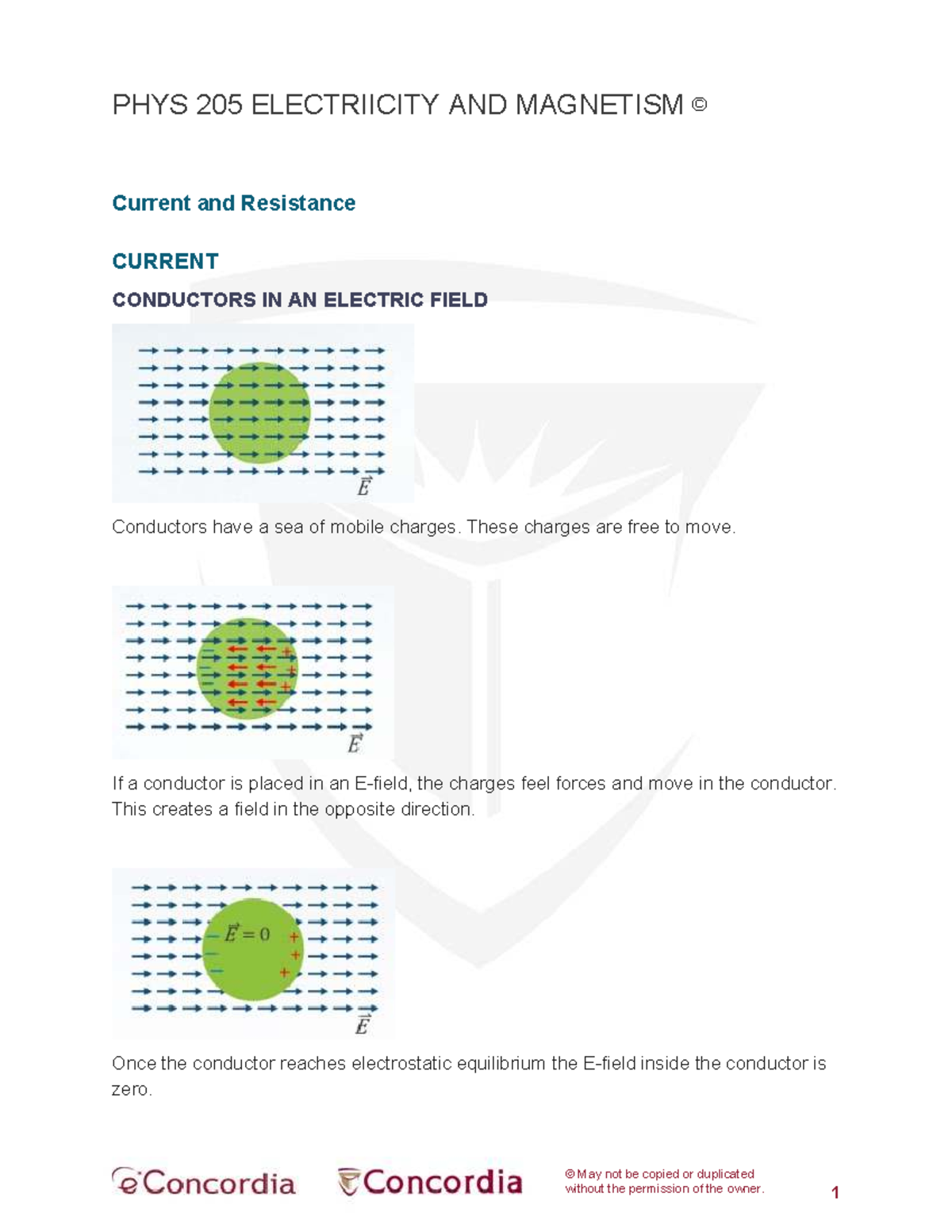 PHYS 205 L5 Lecture Slides: Current and Resistance in Electric Fields - Studocu