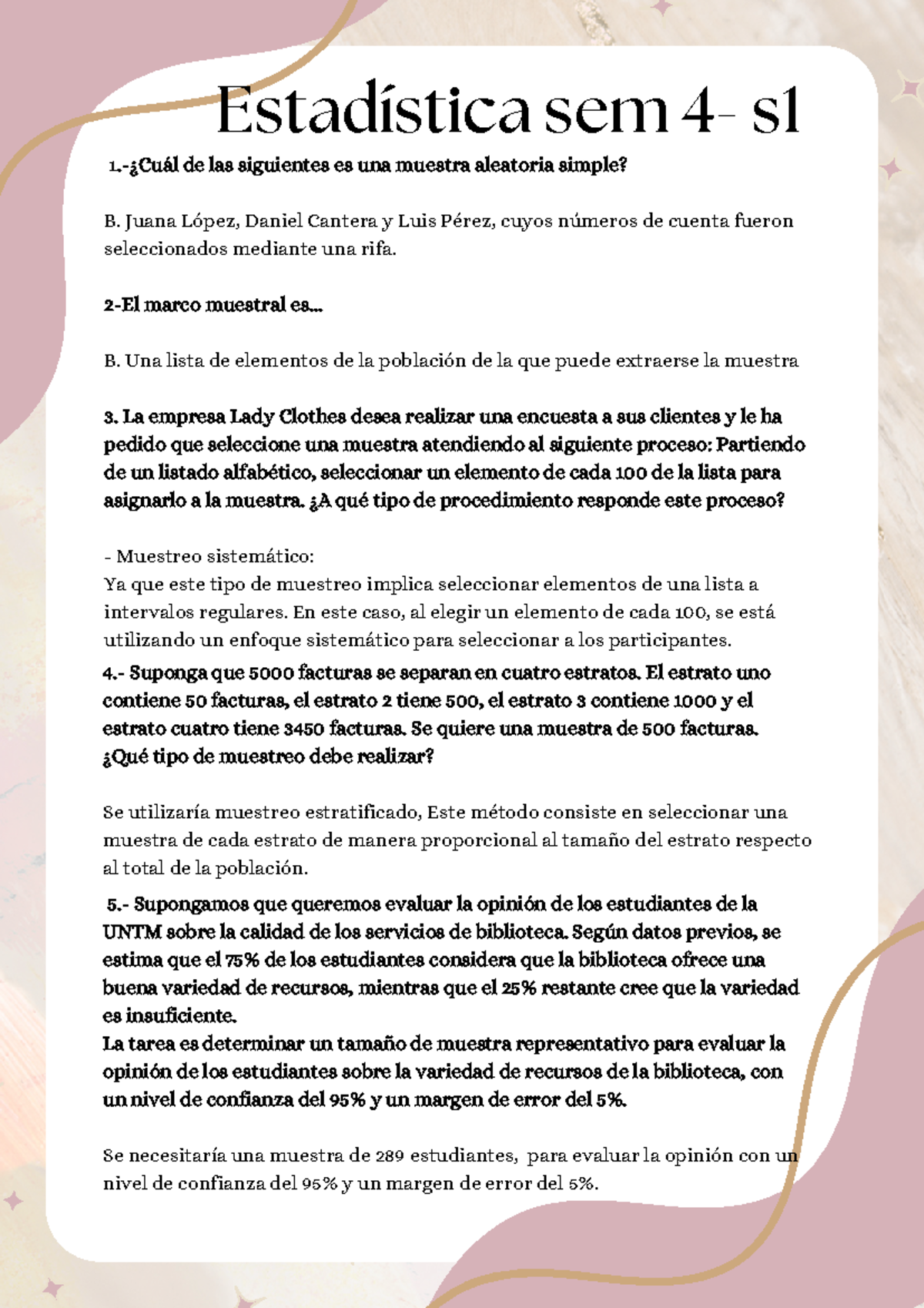 Estadísticaa sem 4-s1 - ejercicios de estadistica sem 4 s1 - Estadística sem 4- s 1 .-¿Cuál de ...