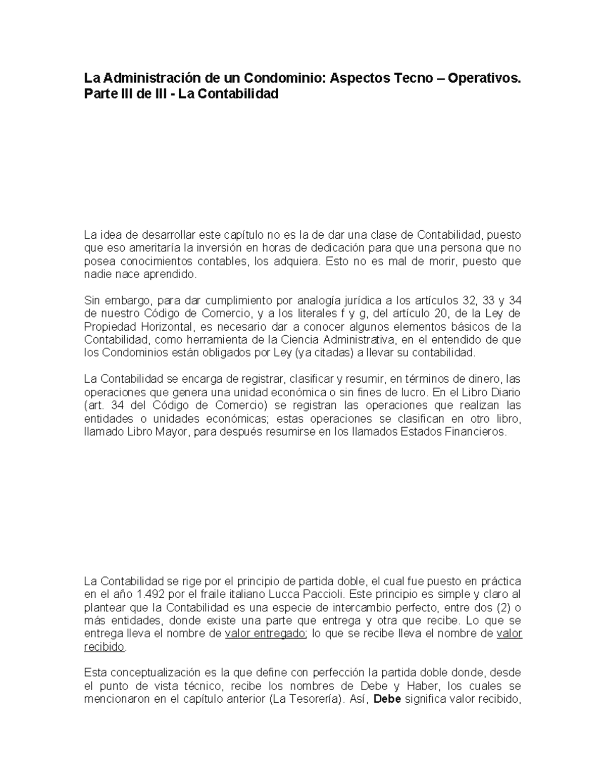 Contabilidad de Condominios: Aspectos Técnicos y Operativos - Studocu