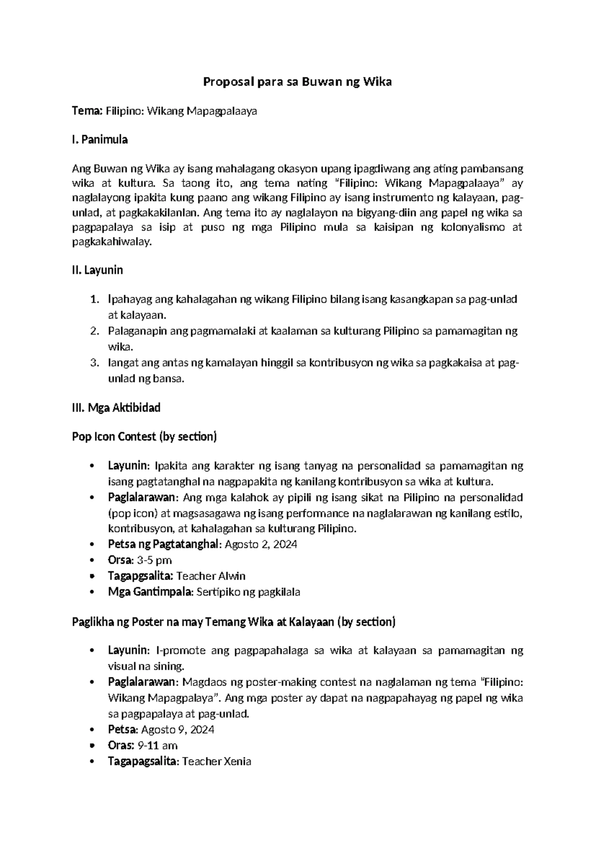 Intrams 2024: Schedule and Events for the Intramural Activities - Studocu