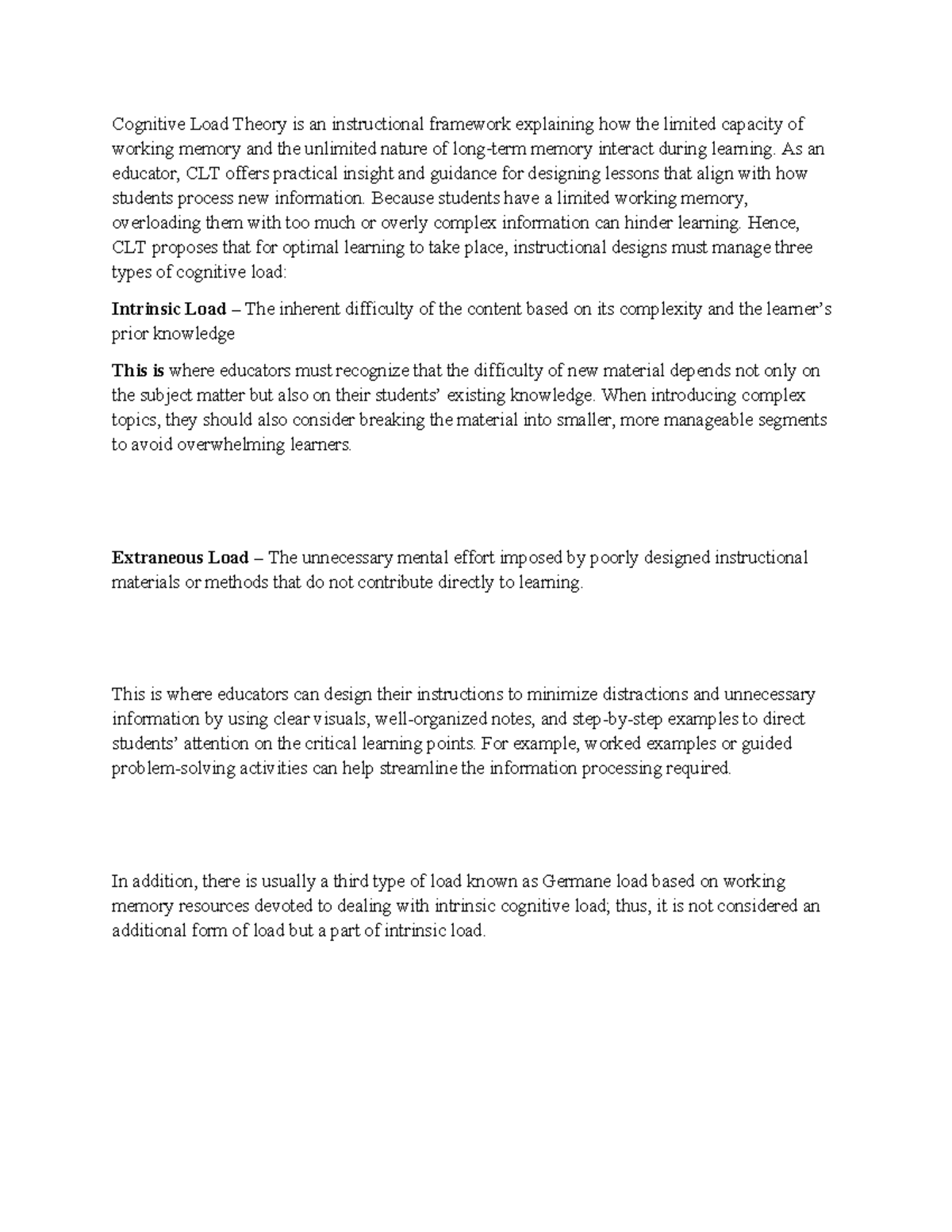 Cognitive Load Theory Explained: Insights for Effective Instruction ...