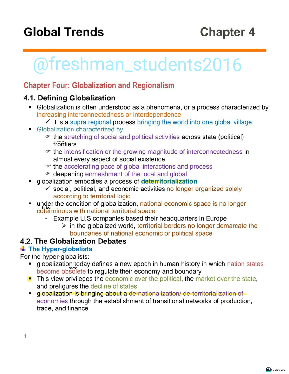 Global Trends: Chapter 4 - Globalization and Regionalism Insights - Studocu
