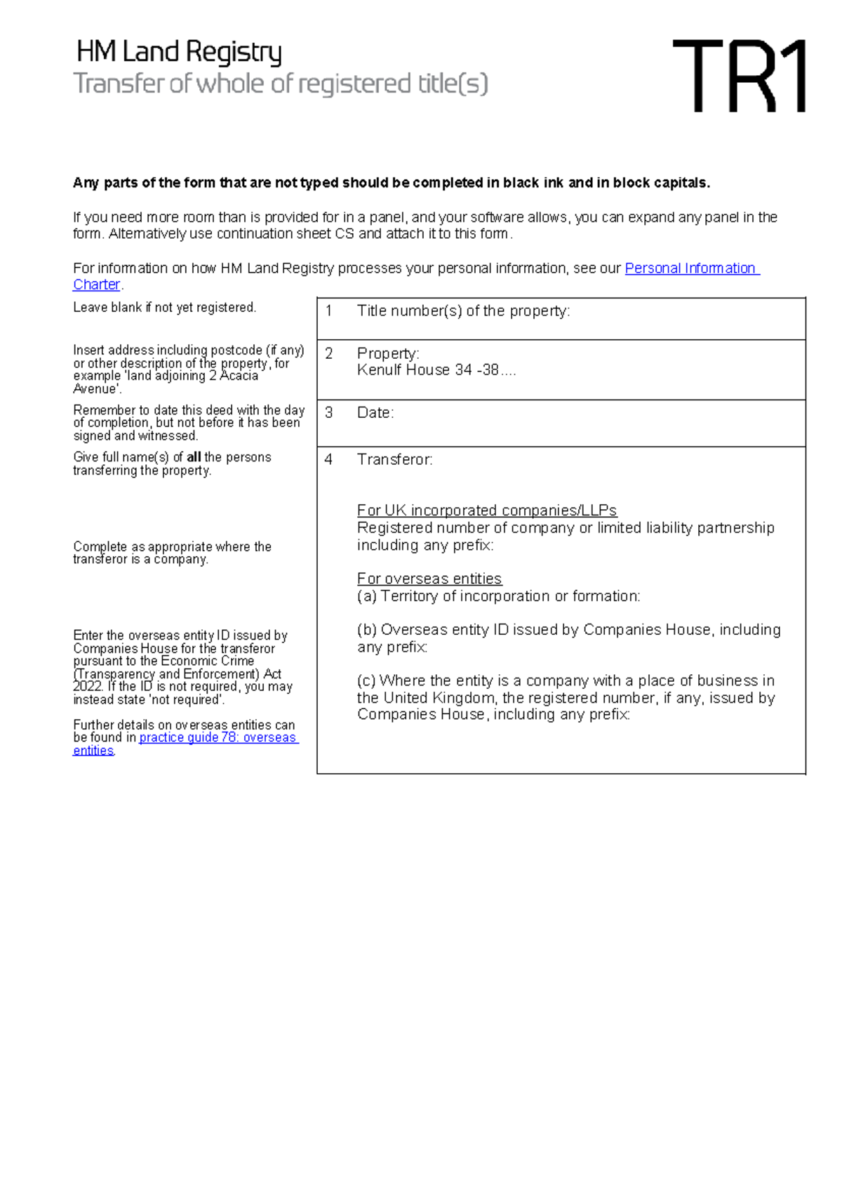 RE WS8 TR1 Form - Real Estate Workshop 8 (2023/2024) Practice Guide ...