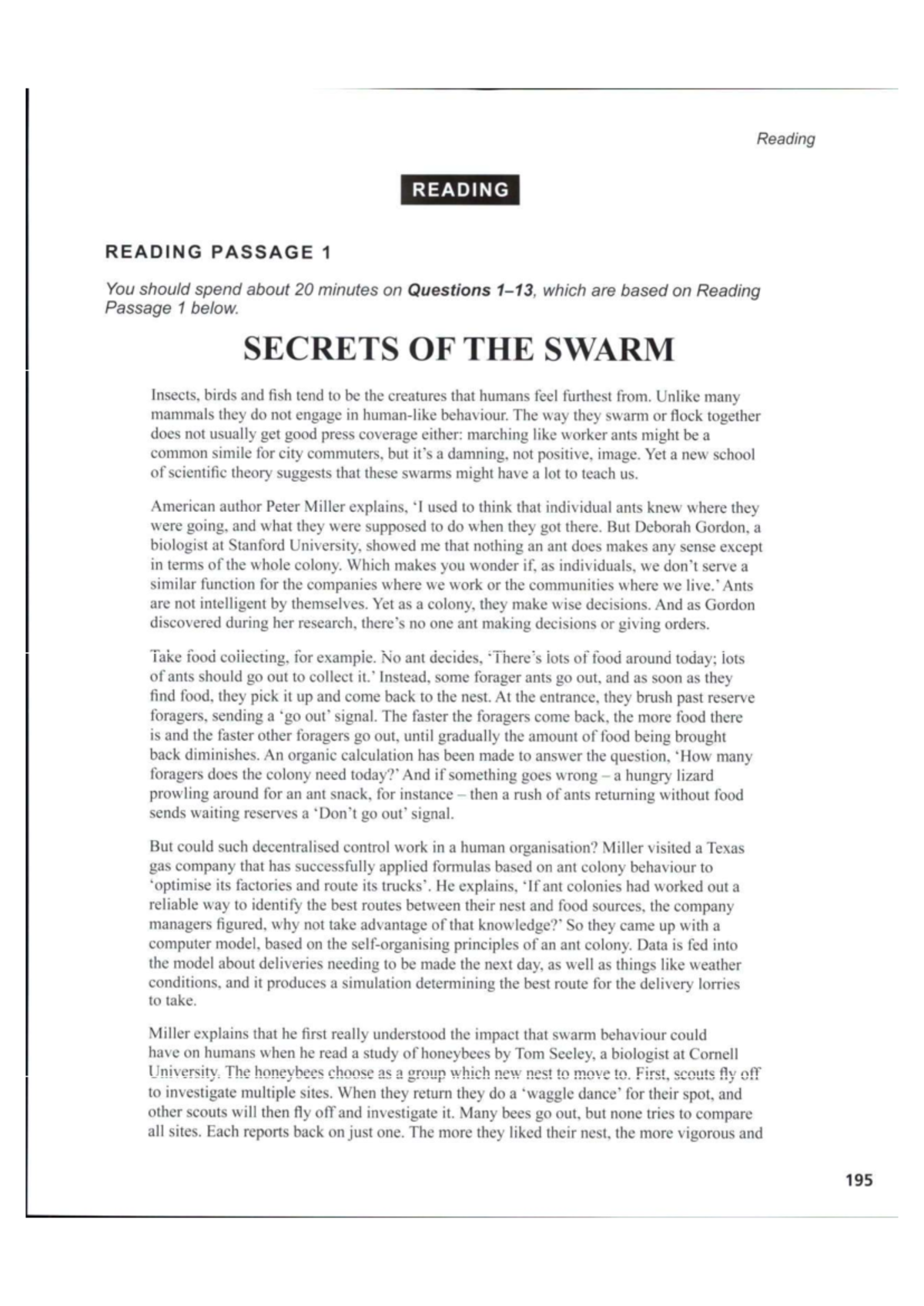 Reading 6 Test: Secrets of the Swarm and Conversational Flow - Studocu