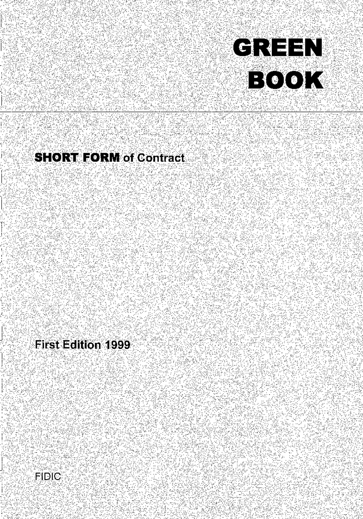 FIDIC 3861 Short Form of Contract: General Conditions & Guidance - Studocu