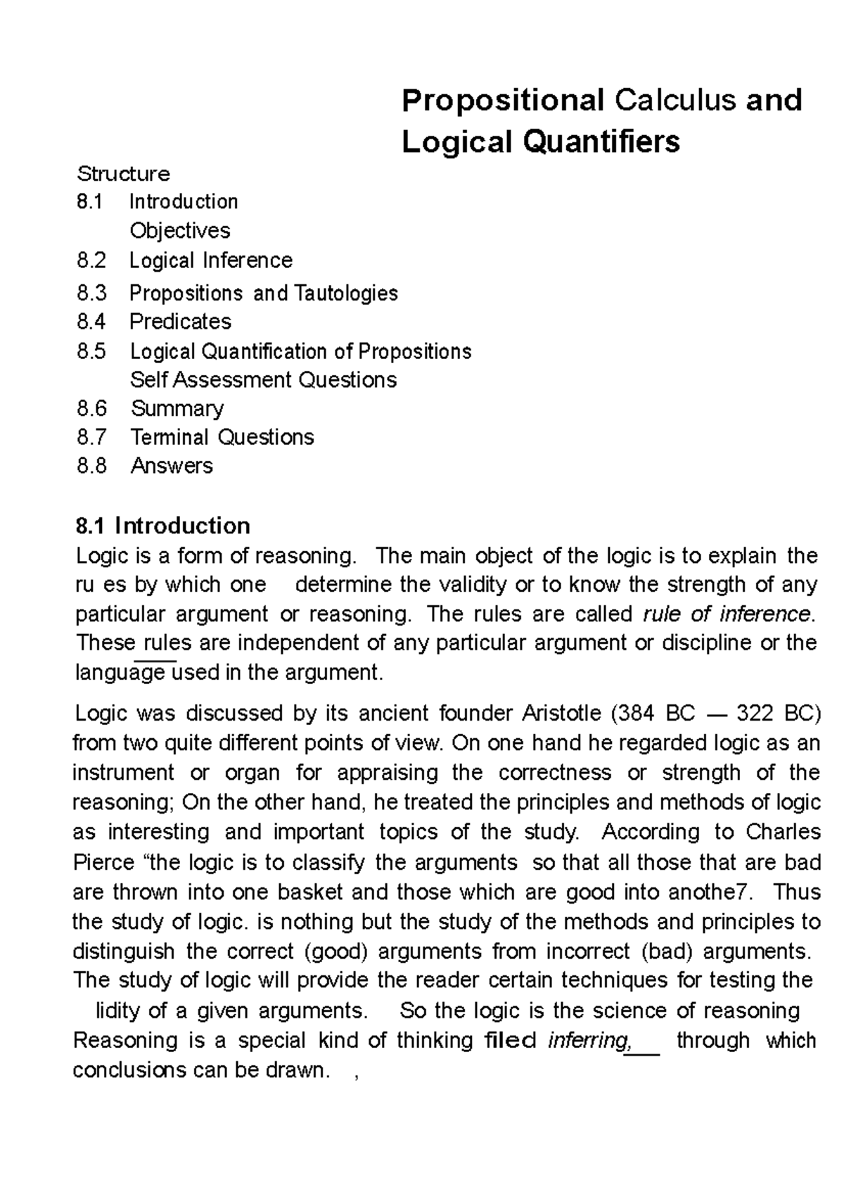 Discrete Mathematics - propositional calculus and logical quantifiers - Structure 8 Introduction ...