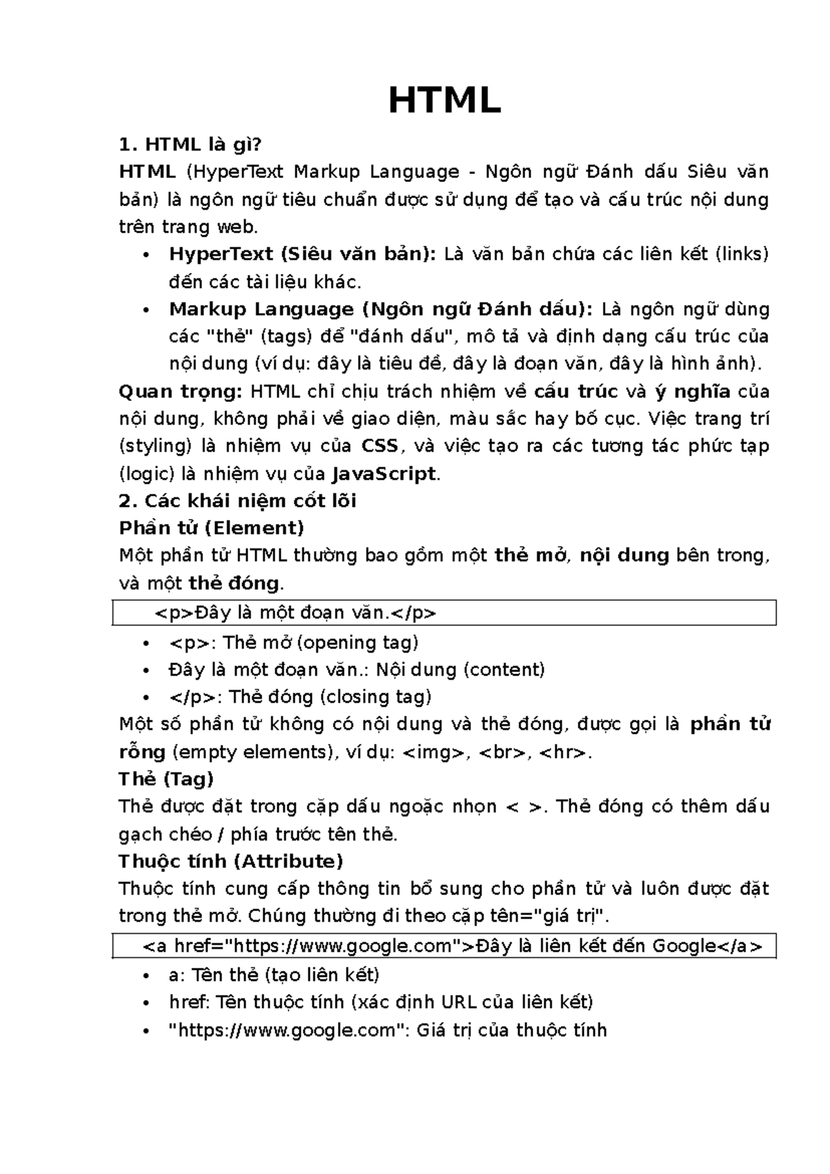 Lý Thuyết Web: HTML, CSS, và JavaScript - 123 - Studocu