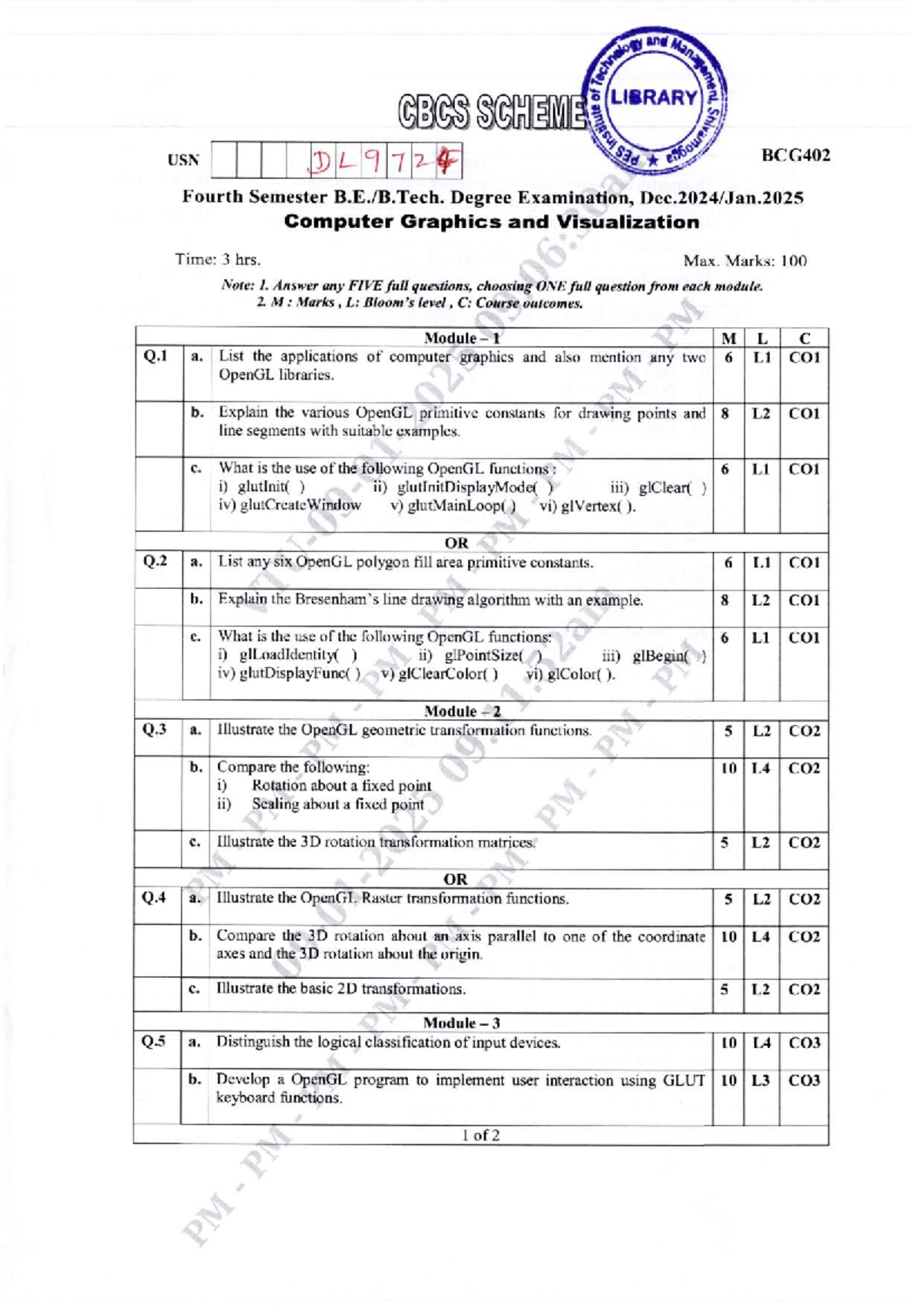 CGV-4 Final Exam: Computer Graphics & Visualization Dec 2024 - Studocu