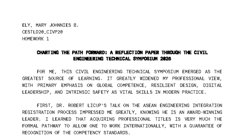 Homework #1 Technical Reflection Paper - Google Docs - ELY, MARY ...