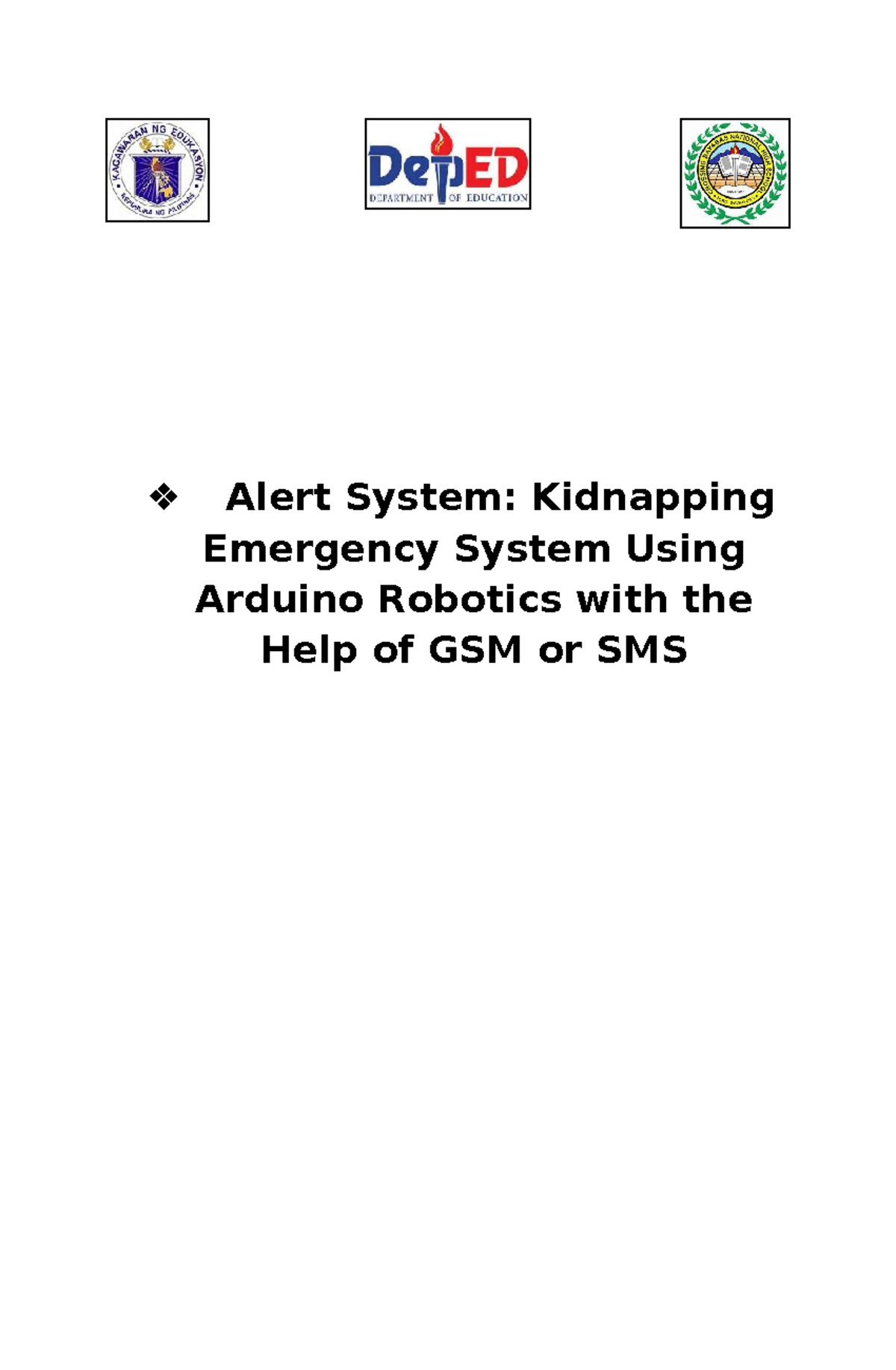 SIP 2nd Placer Silver: Kidnapping Alert System Using Arduino & GSM ...
