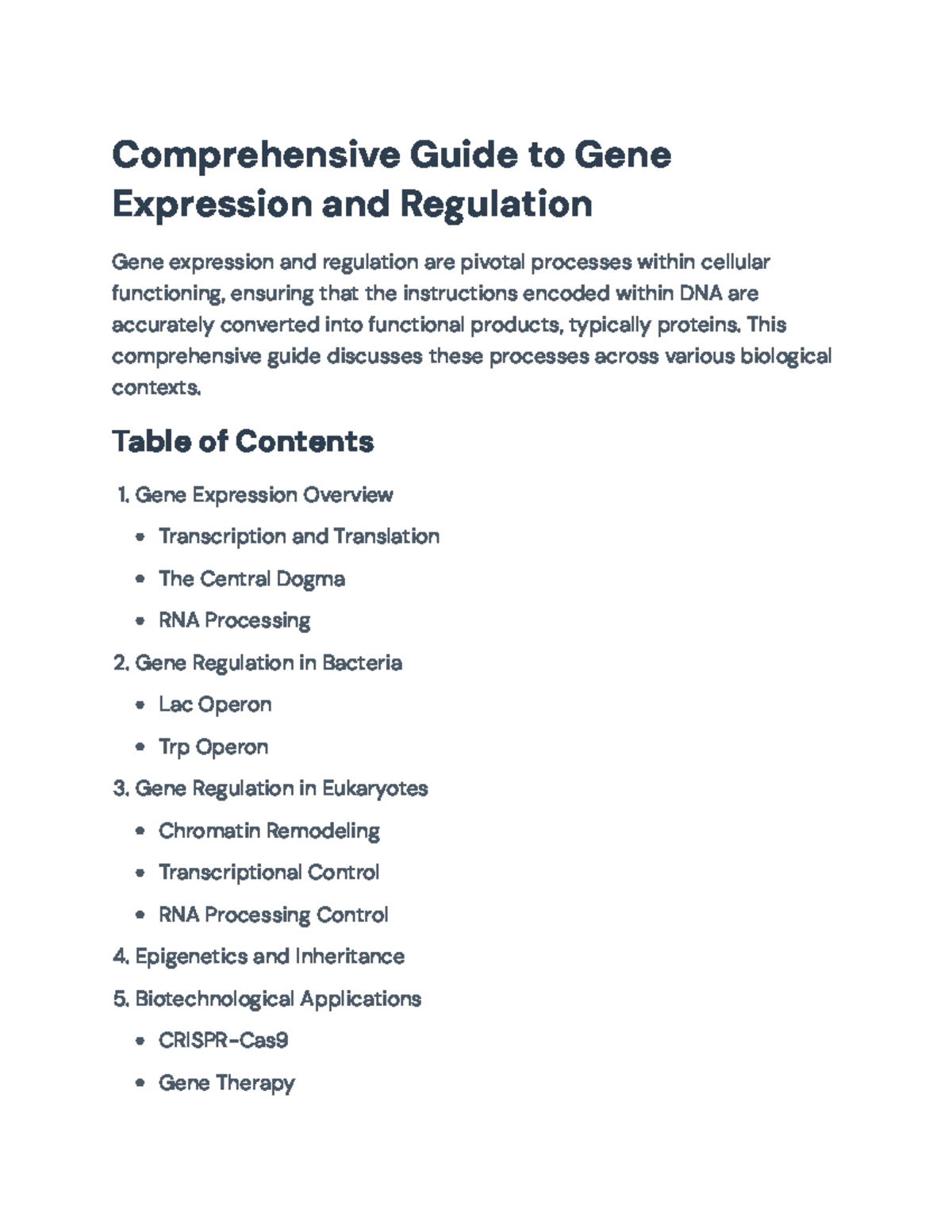 Comprehensive Guide to Gene Expression & Regulation (Bio 101 ...