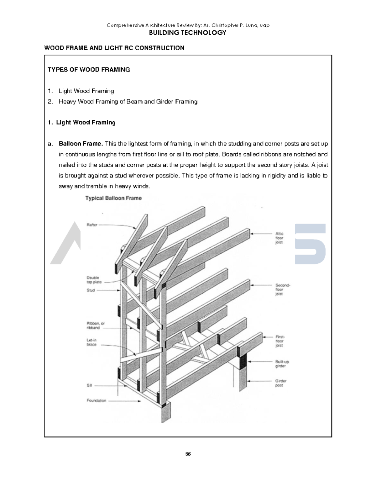 Building Technology Reviewer for P2: Wood Frames & Joints - Studocu