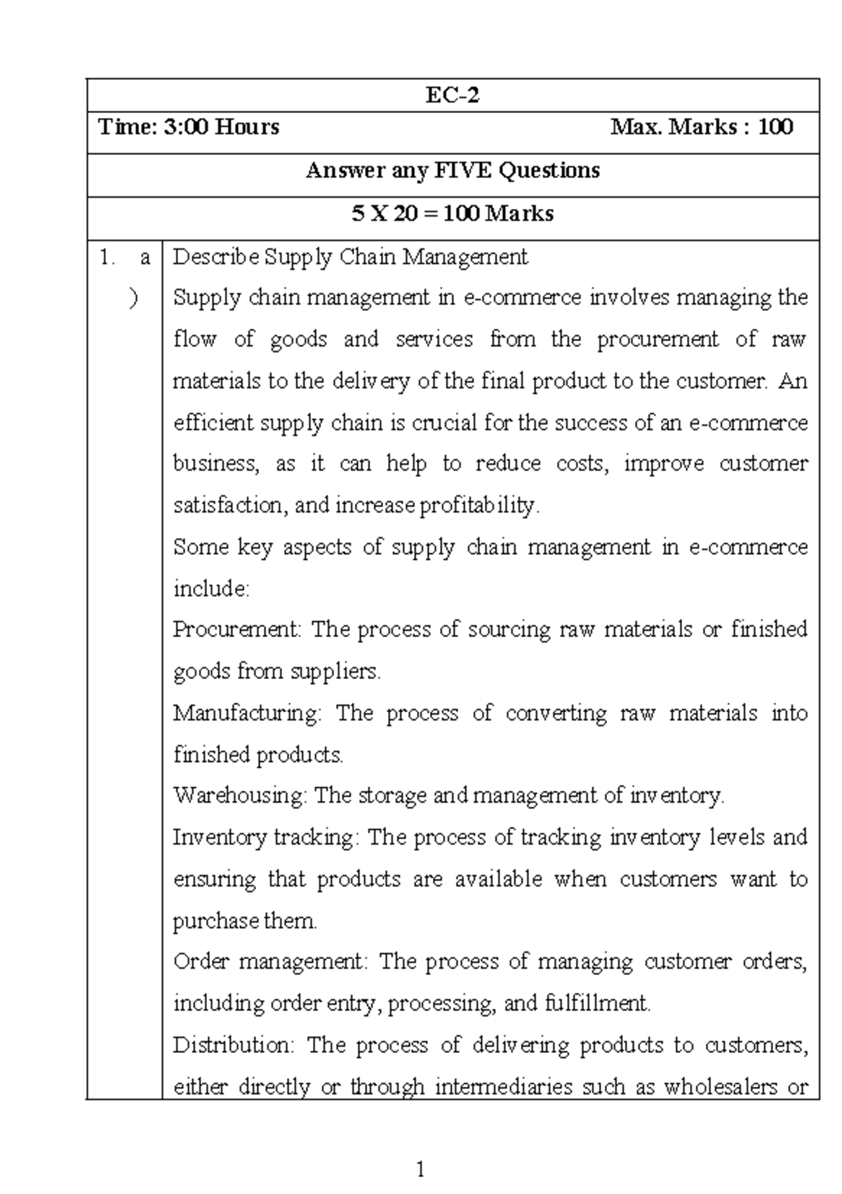 E-Commerce Exam Set 2: Key Concepts and Strategies - Studocu