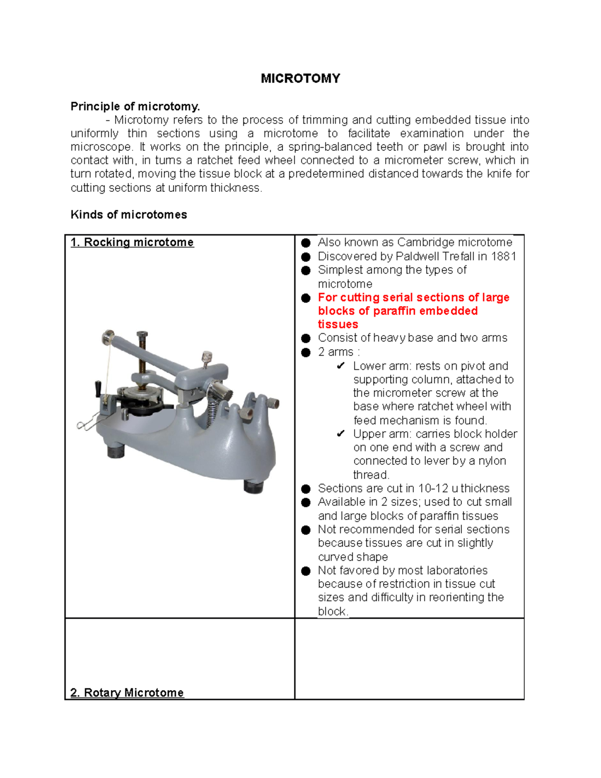 Microtomy - MICROTOMY Principle of microtomy. - Microtomy refers to the ...