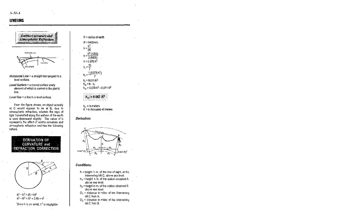 Leveling - S-31-A Surveying Fundamentals and Elevation Calculations ...
