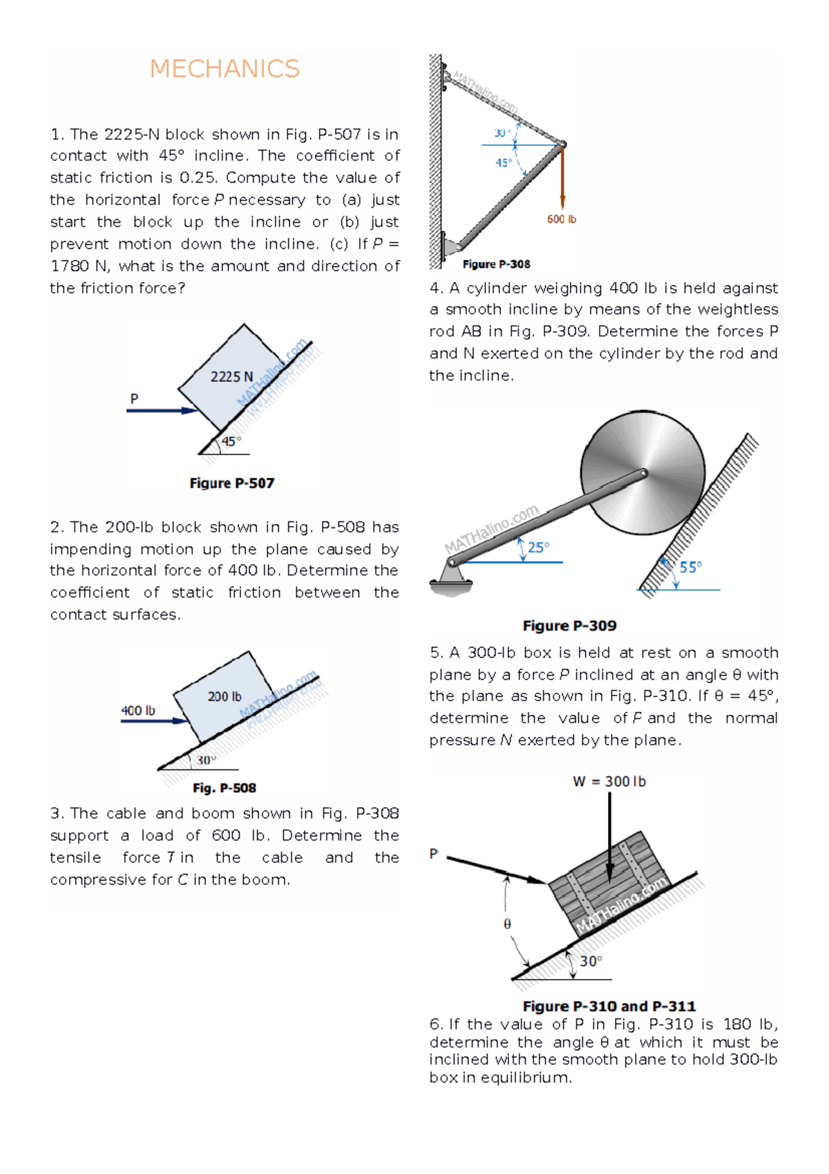 Mathalino MECHANICS PSET: Problem Solving & Solutions Guide - Studocu