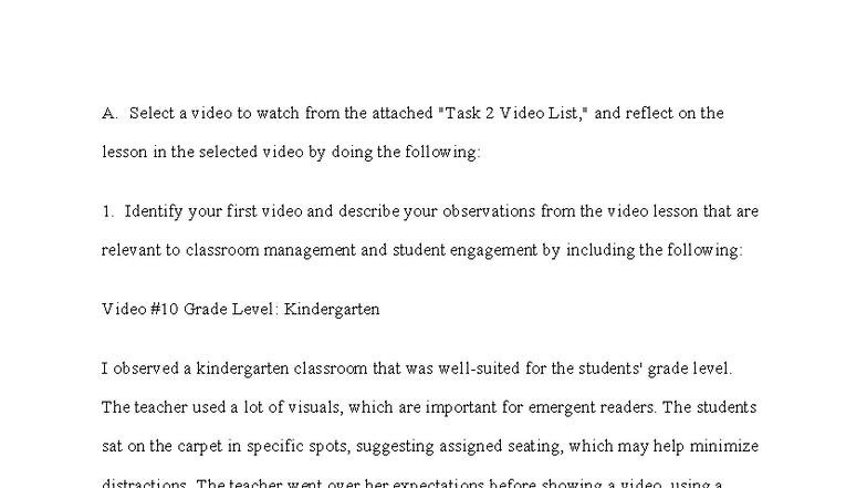 Video Observations on Classroom Management Strategies (EDU 101) - Studocu