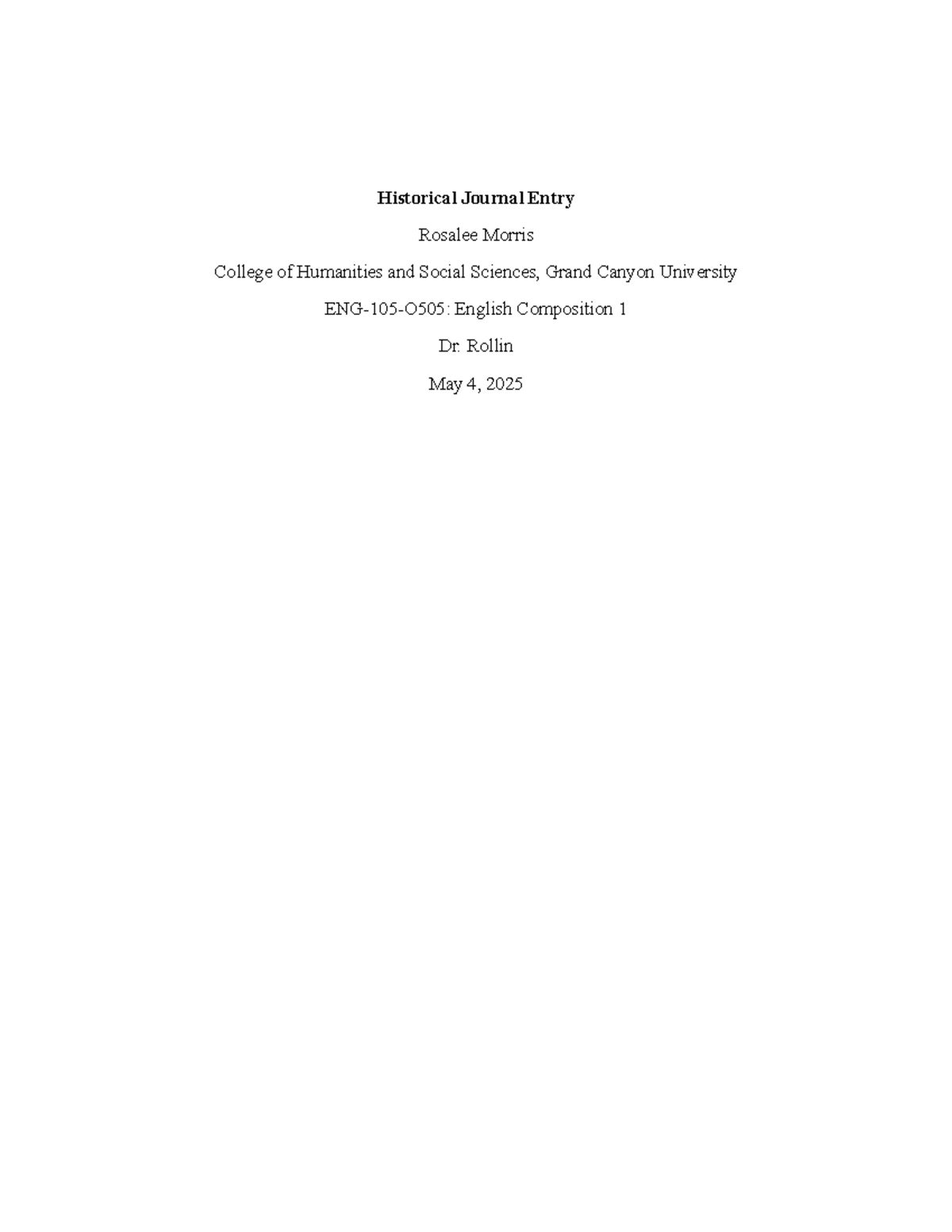 Historical Journal Entry: Immigrant Experience in 1883 - Studocu