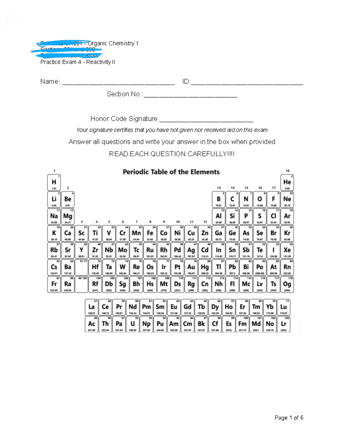 Practice Exam CH221 Unit 4: Synthesis & Retrosynthesis Techniques - Studocu