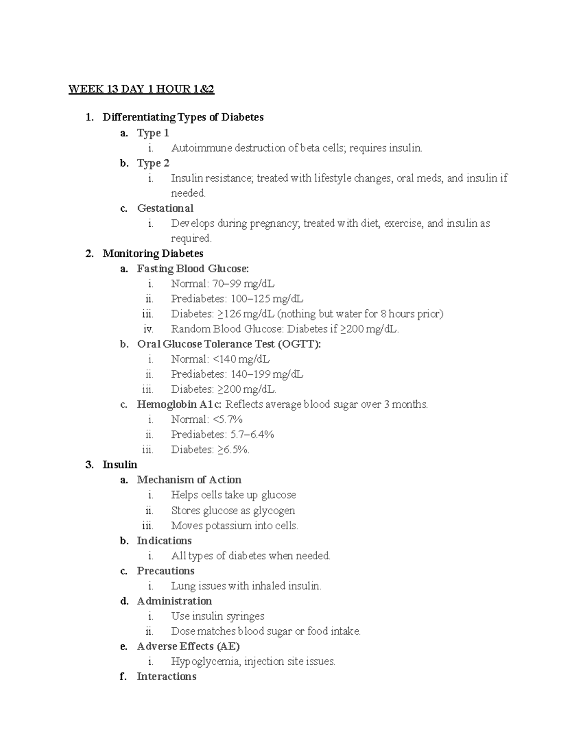 NUR 2001 Exam 7 Study Guide: Diabetes and Respiratory Medications ...