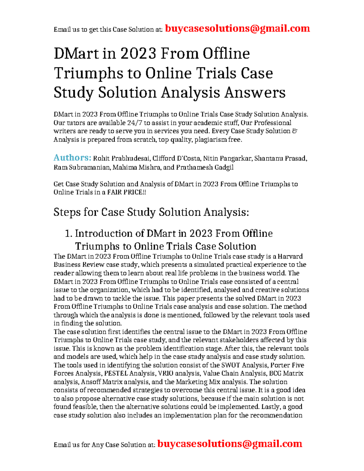DMart Case Study Solution (2023): From Offline Success to Online ...