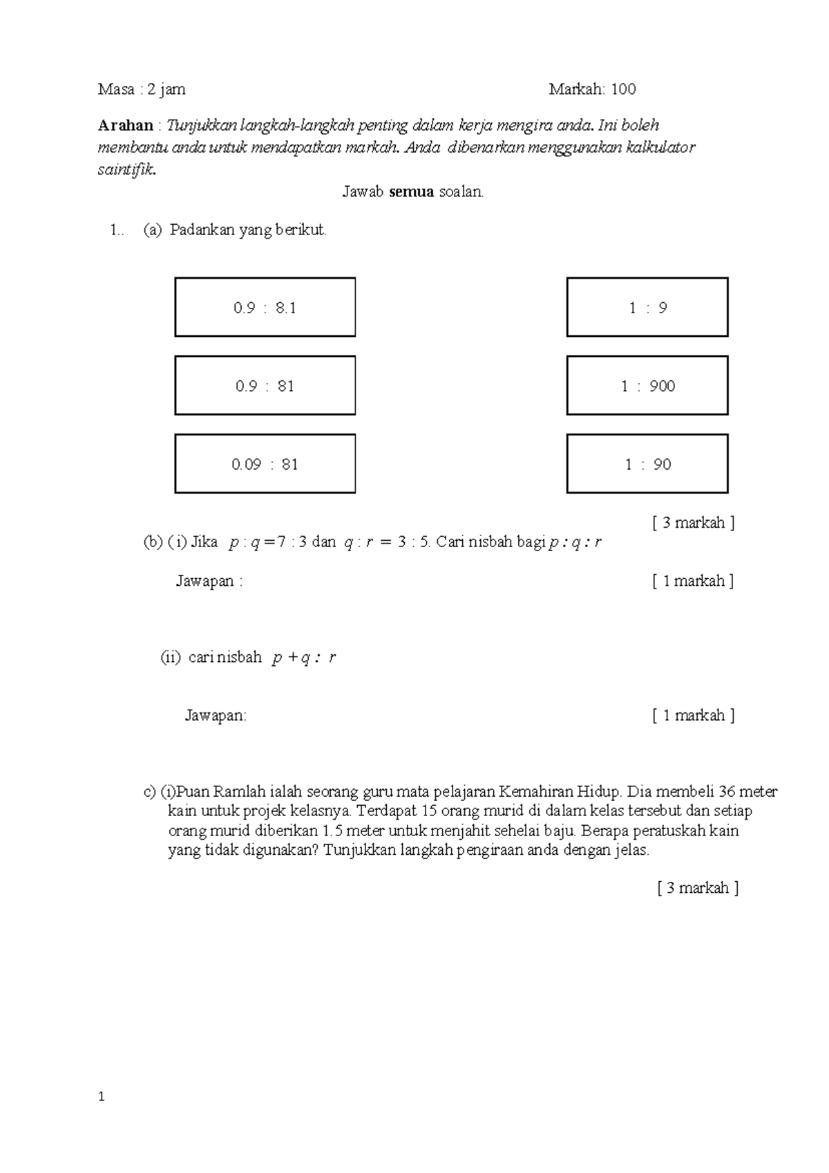 Maths 1 K2 - Final Exam Question Paper with Important Steps - Studocu
