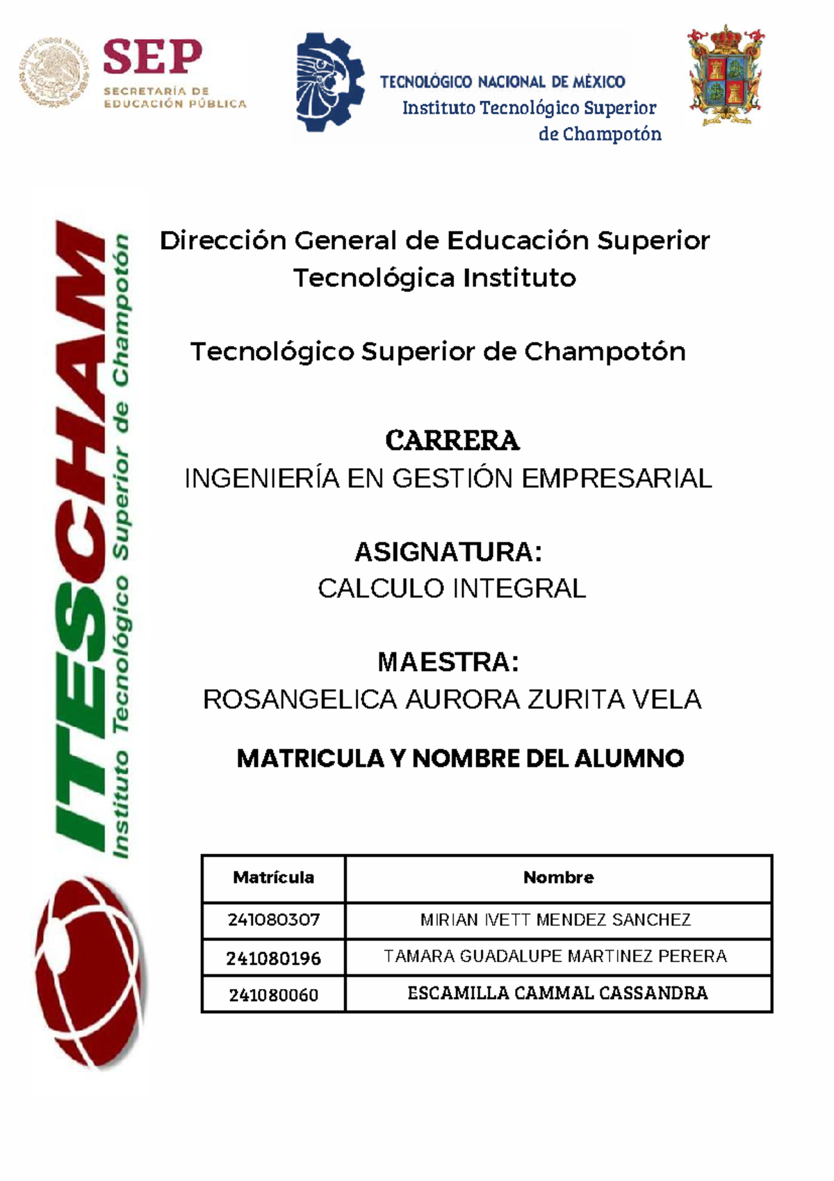 Cuadro Sinóptico de Cálculo Integral 3U - Ingeniería en Gestión ...