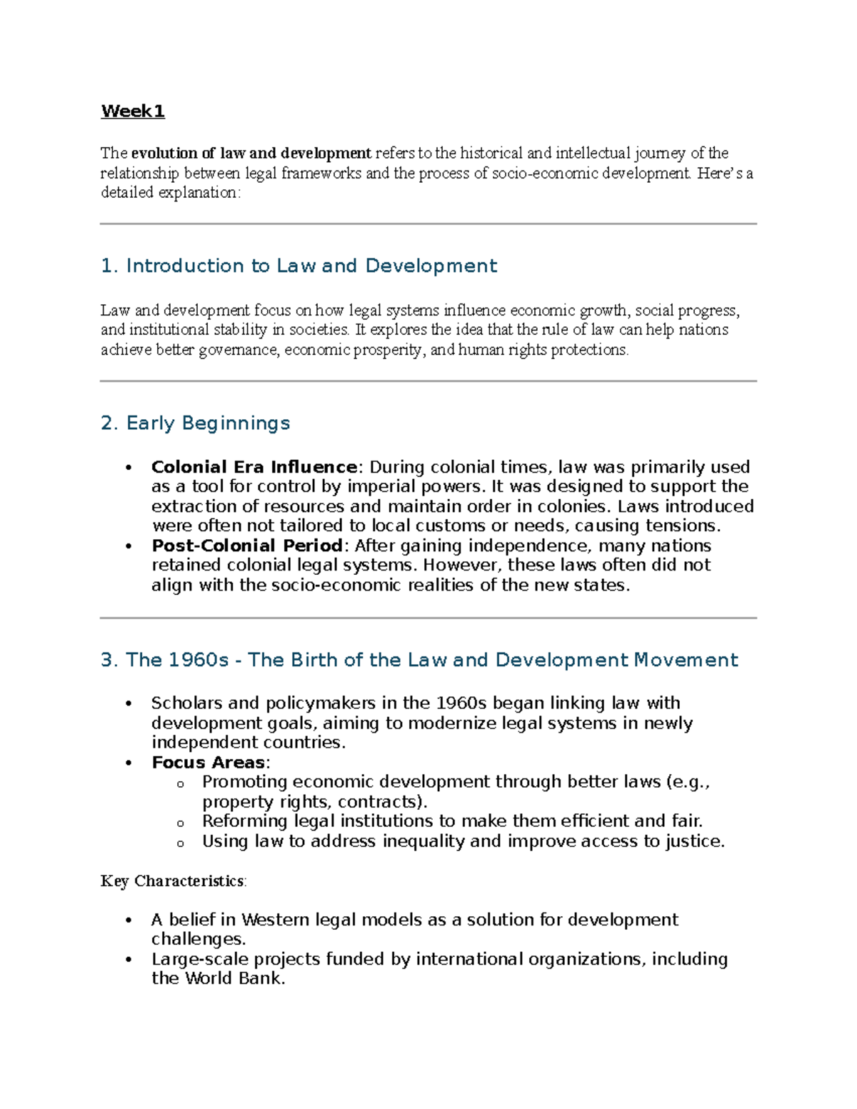 Law and Development Overview: Historical Perspectives and Future Directions - Studocu