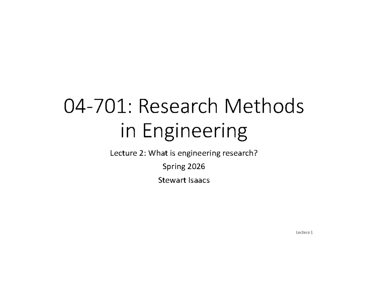 ENGR 2026 Lecture 2: Understanding Engineering Research - Studocu