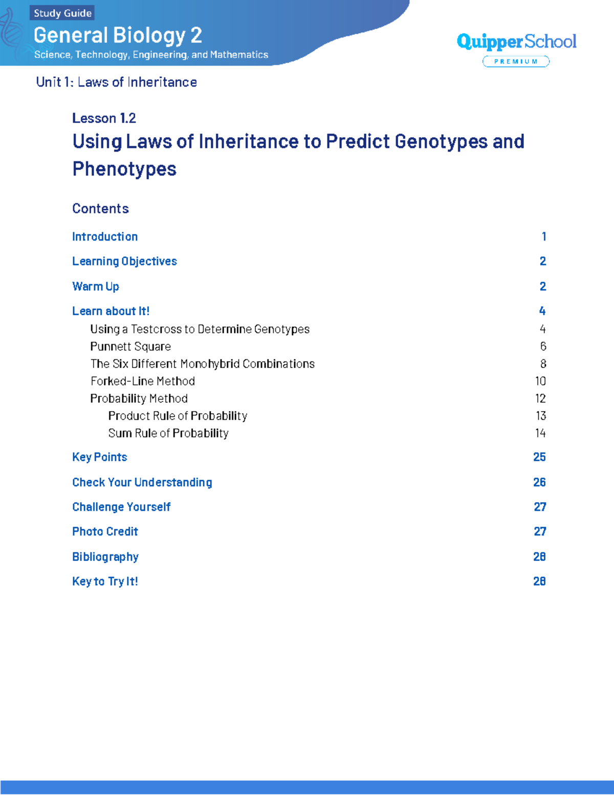 BIO2 0102 Lesson 1: Predicting Genotypes & Phenotypes Using Inheritance ...