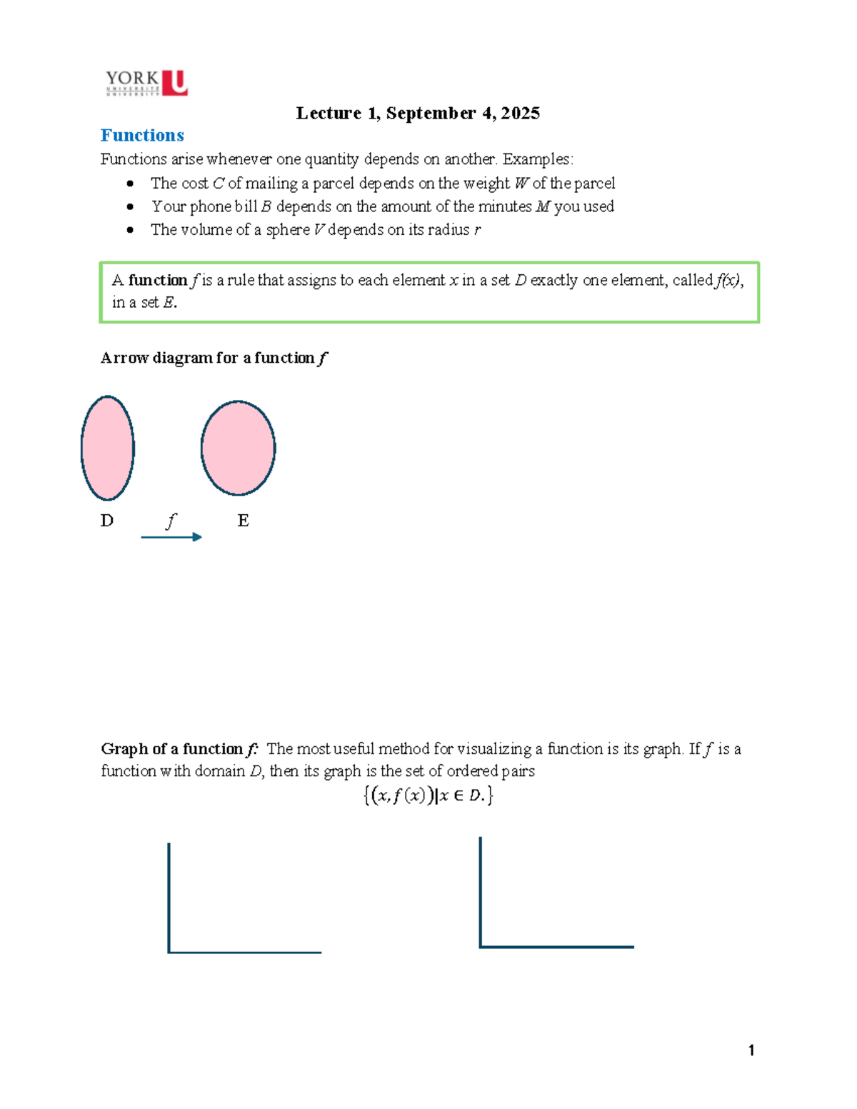 Lecture 1: Introduction to Functions and Their Properties - Studocu