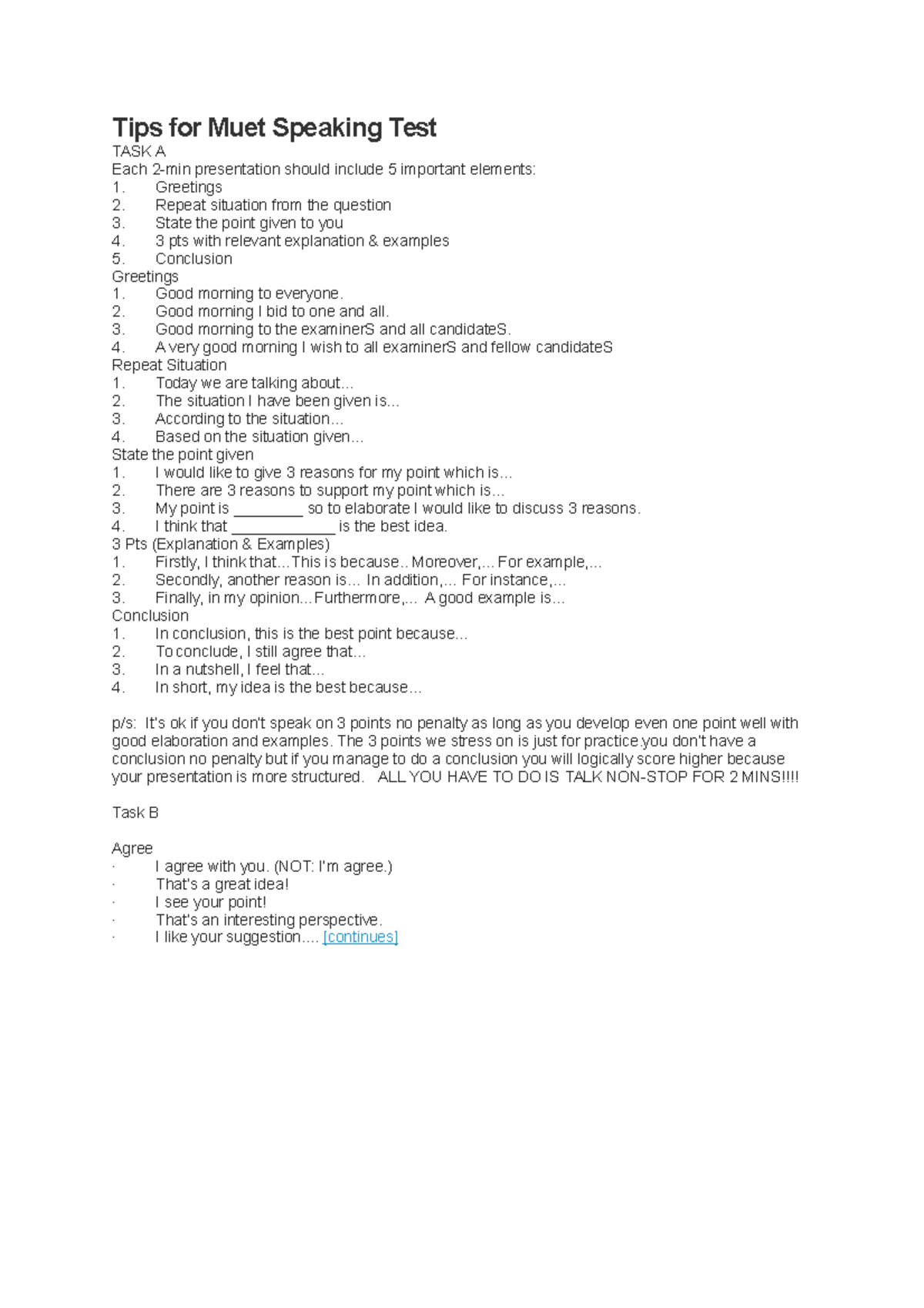 MUET Speaking Test Tips & Strategies for Effective Presentations - Studocu