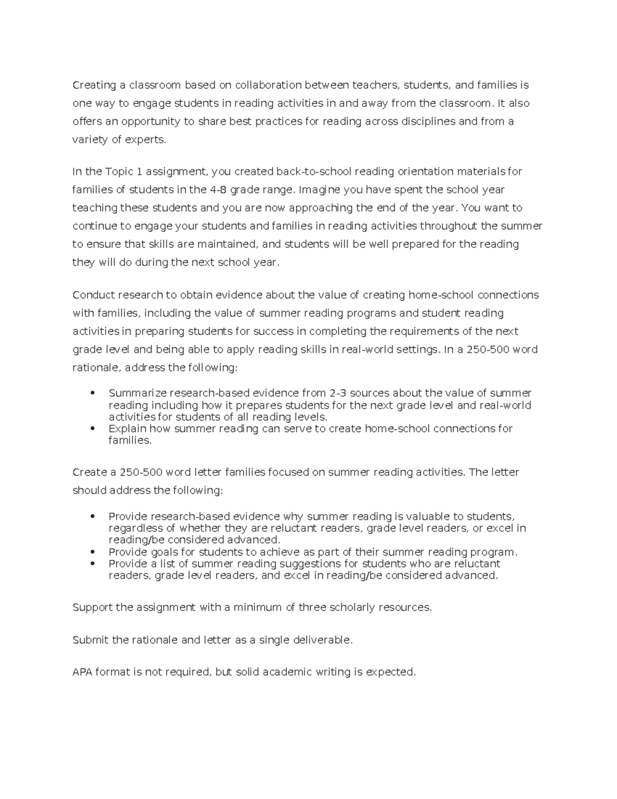 Rationale on Summer Reading Programs for Grades 4-8 Learners - Studocu